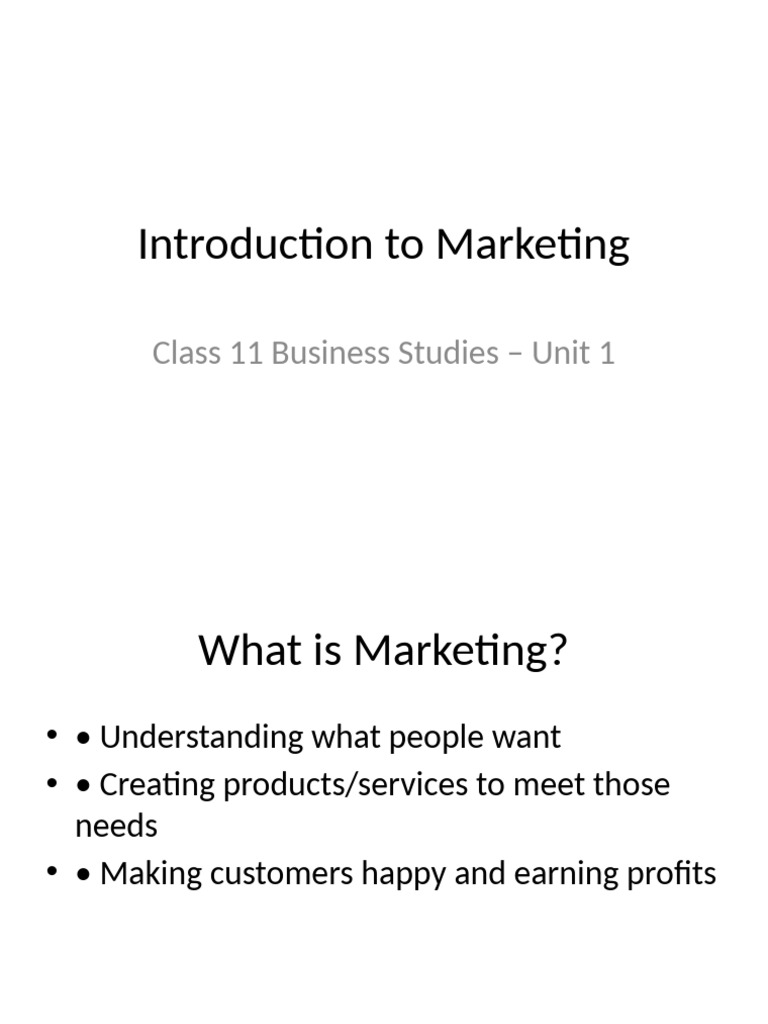 Introduction To Marketing | PDF