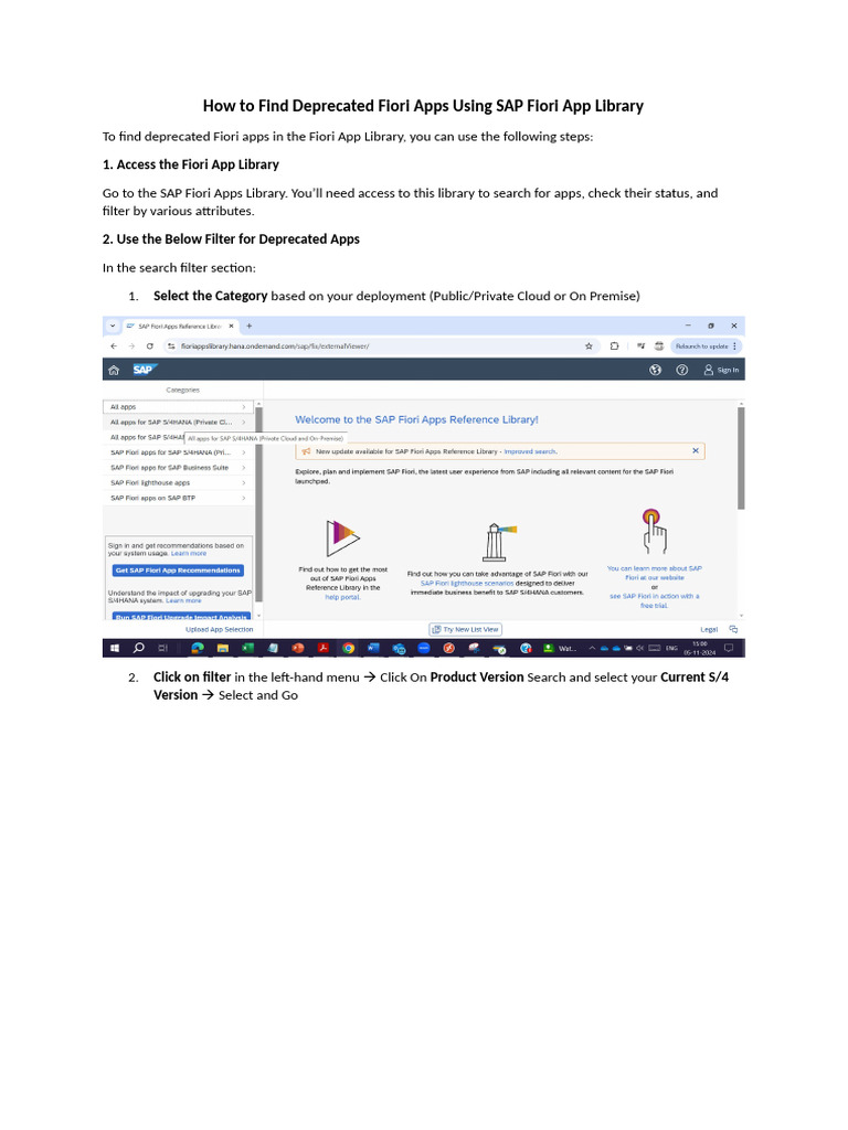 How To Find Deprecated Fiori Apps Using SAP Fiori App Library | PDF