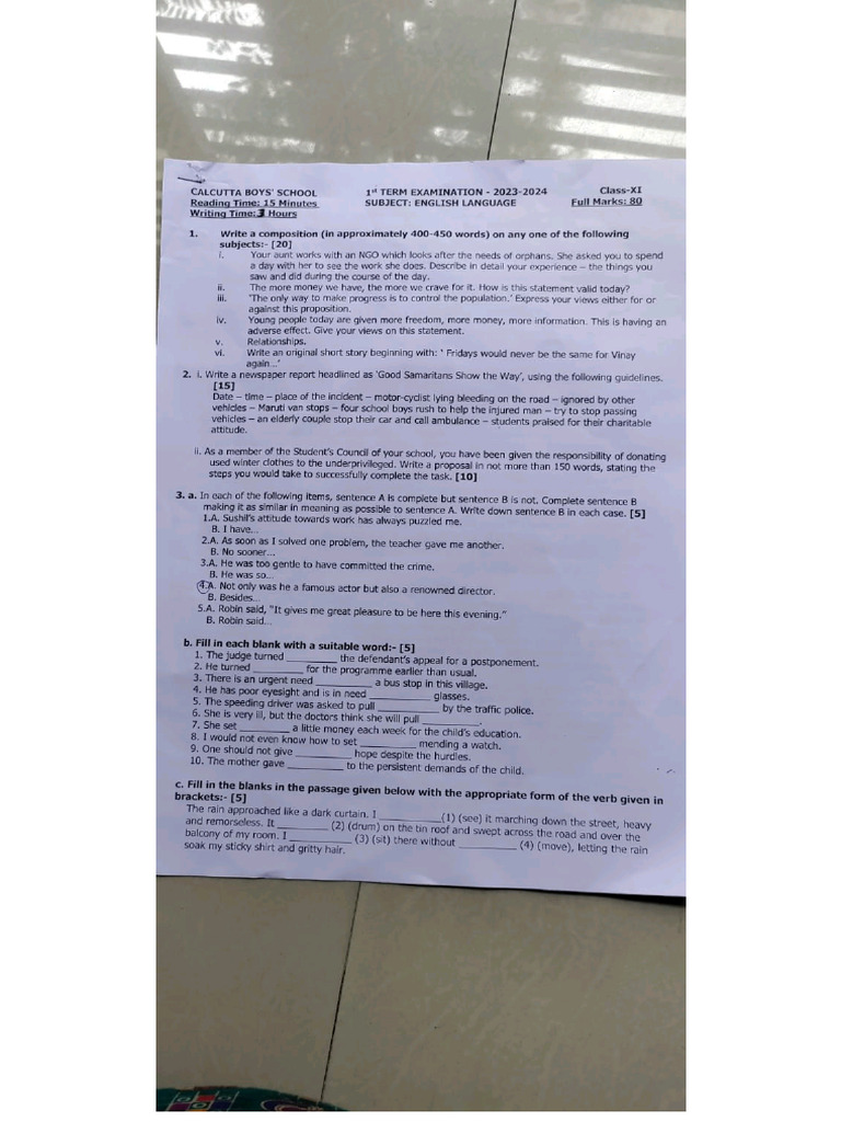 Class Xi English | PDF