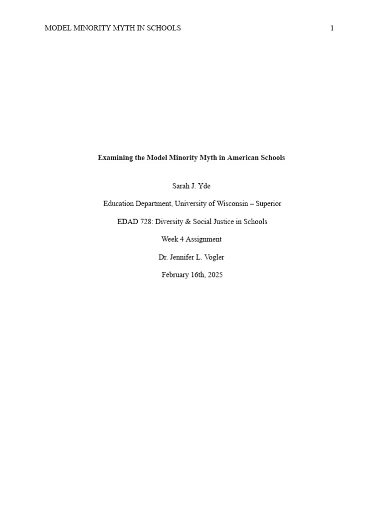 Model Minority Myth in Education | PDF | Cognition | Psychological Concepts