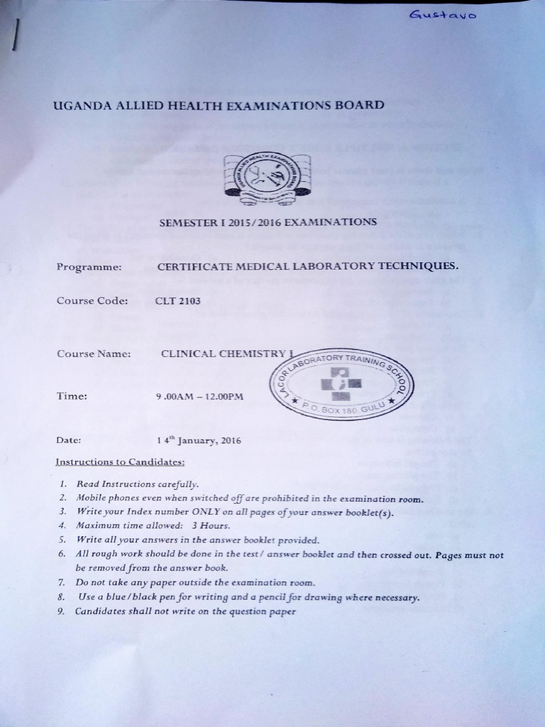 Clinical Chemistry 1 UAHEB CLT | PDF