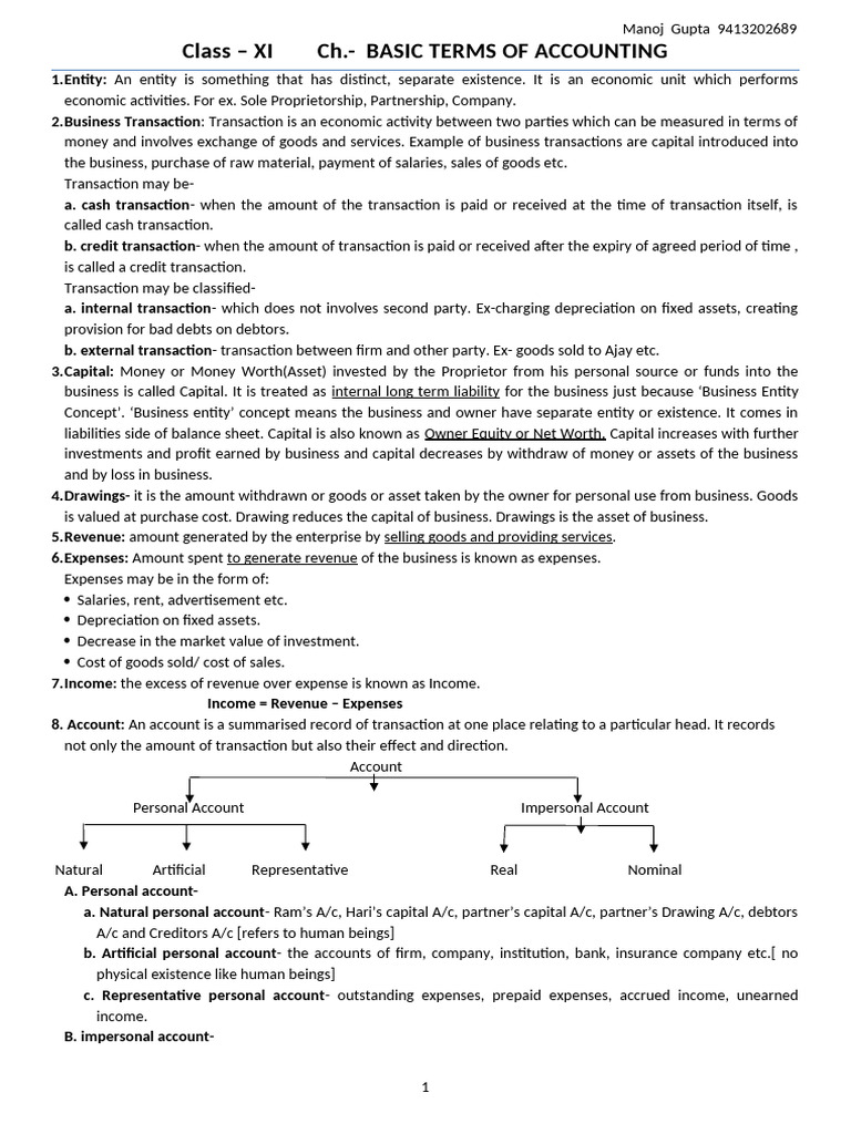 Basic Accounting Terms Explained | PDF | Expense | Debits And Credits