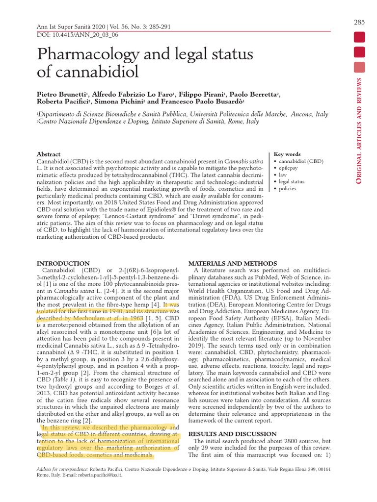 Pharmacology and Legal Status | PDF | Cannabis (Drug ...