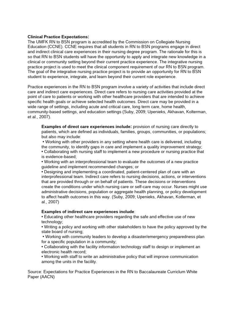 Clinical Practice Expectations | PDF | Nursing | Health Care