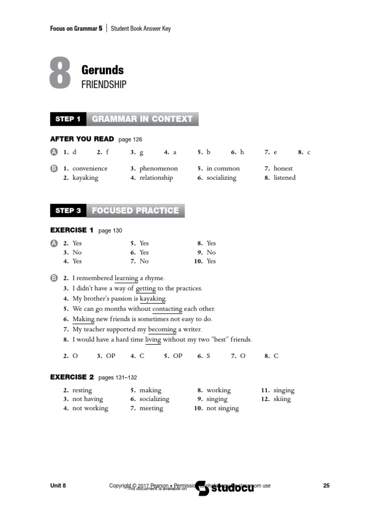 Focus On Grammar Key - Libro Del Icpna, Avanzado 5 | PDF