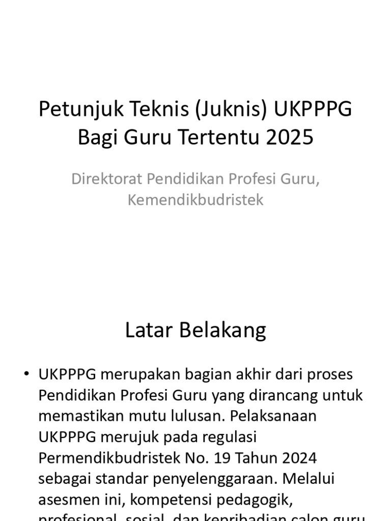 GUTER PPT Juknis UKPPPG 2025 | PDF
