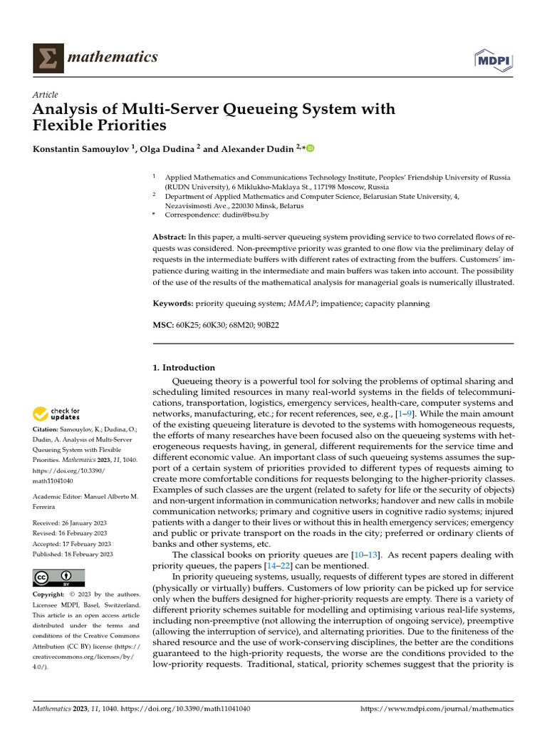 Multi Server Queue 1 PDF | PDF | Markov Chain | Matrix (Mathematics)