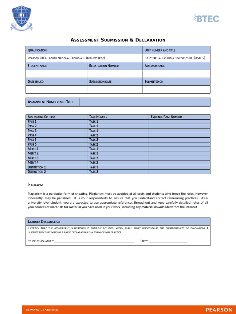 Assignment Front Sheet-Template 1 | PDF