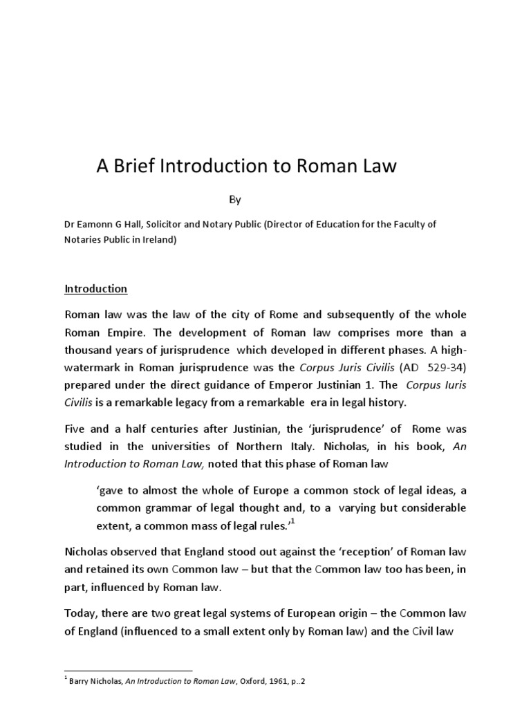 An In-Depth Exploration of the Development and Influence of Roman Law ...