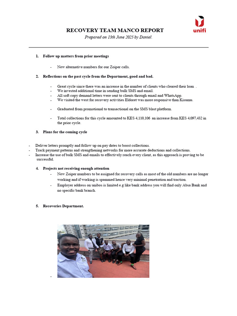 13-Jun Manco Report Recoveries | PDF