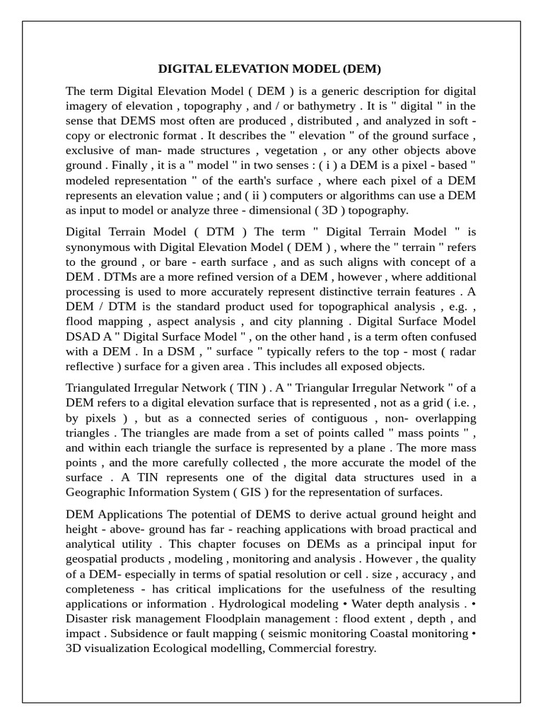 Digital Elevation Model | PDF | Topography | Cartography