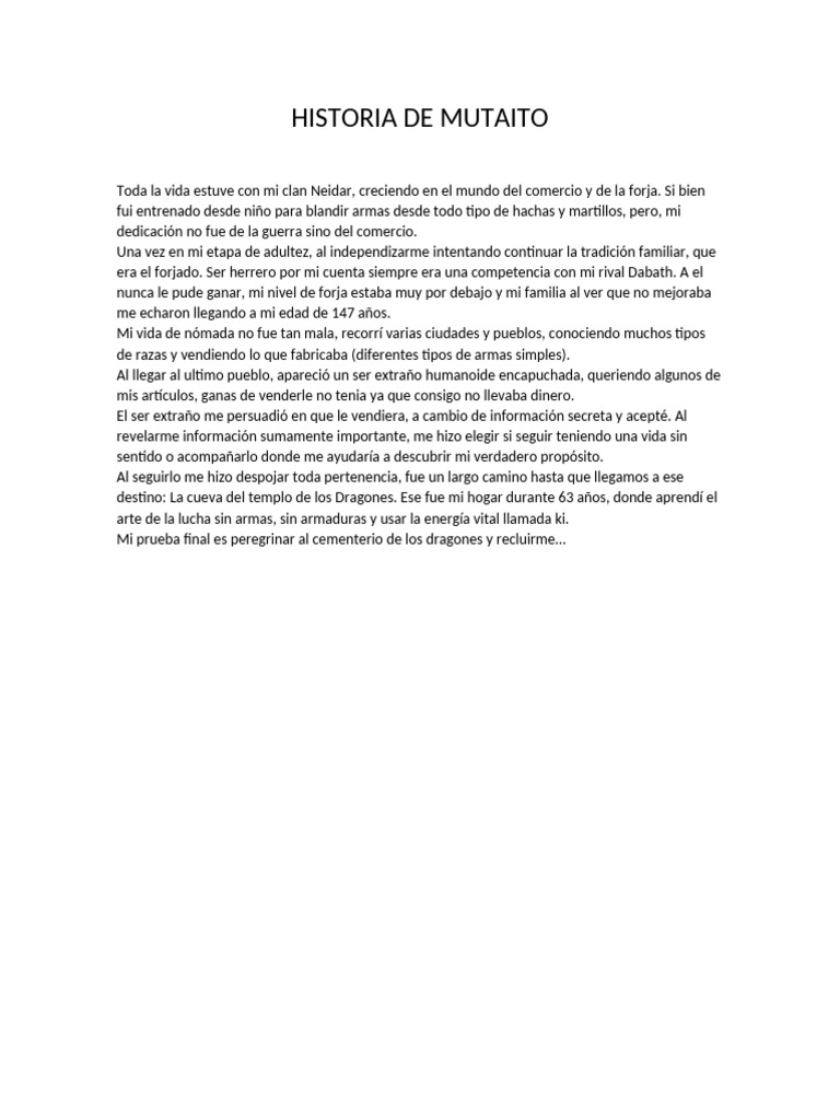 Historia de Mutaito | PDF