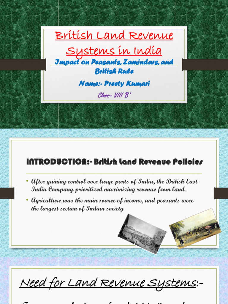 British Land Revenue Systems in India | PDF | Economies