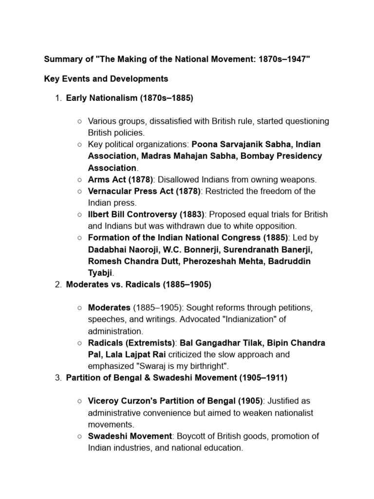 Overview of India's National Movement | PDF | Indian Nationalism ...