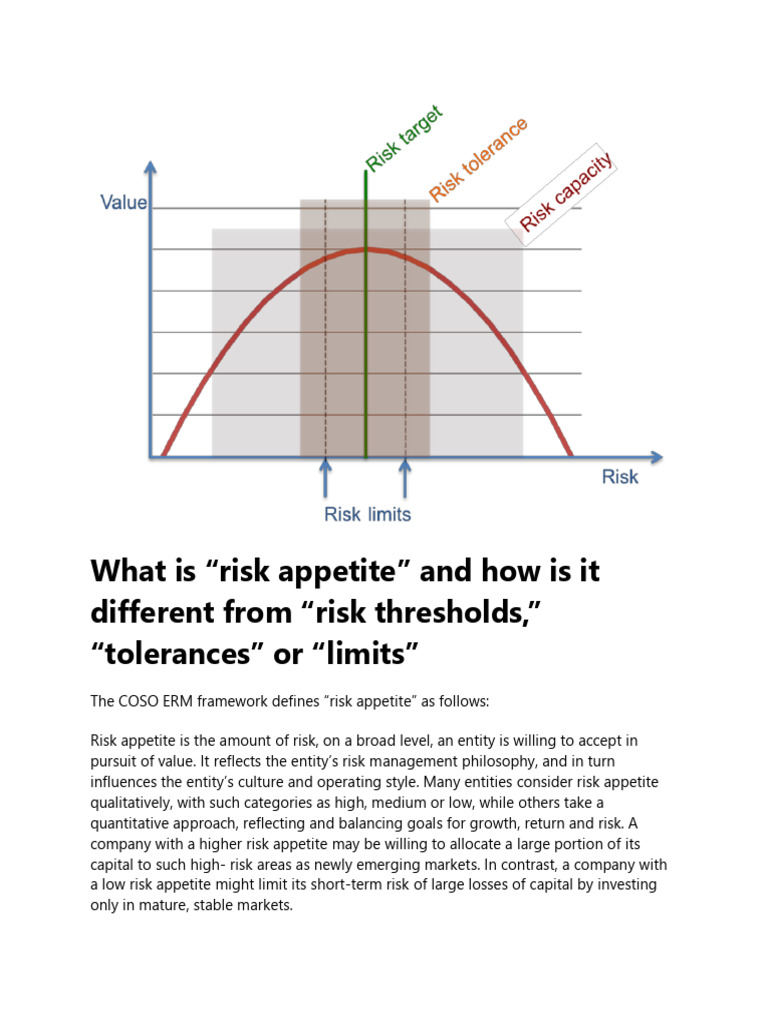Risk Appetite, Thresholds, Tolerances or Limits | PDF | Risk | Business