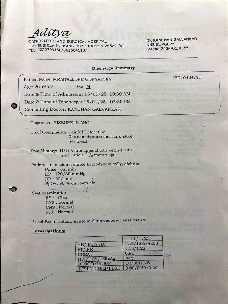 Discharge Card | PDF