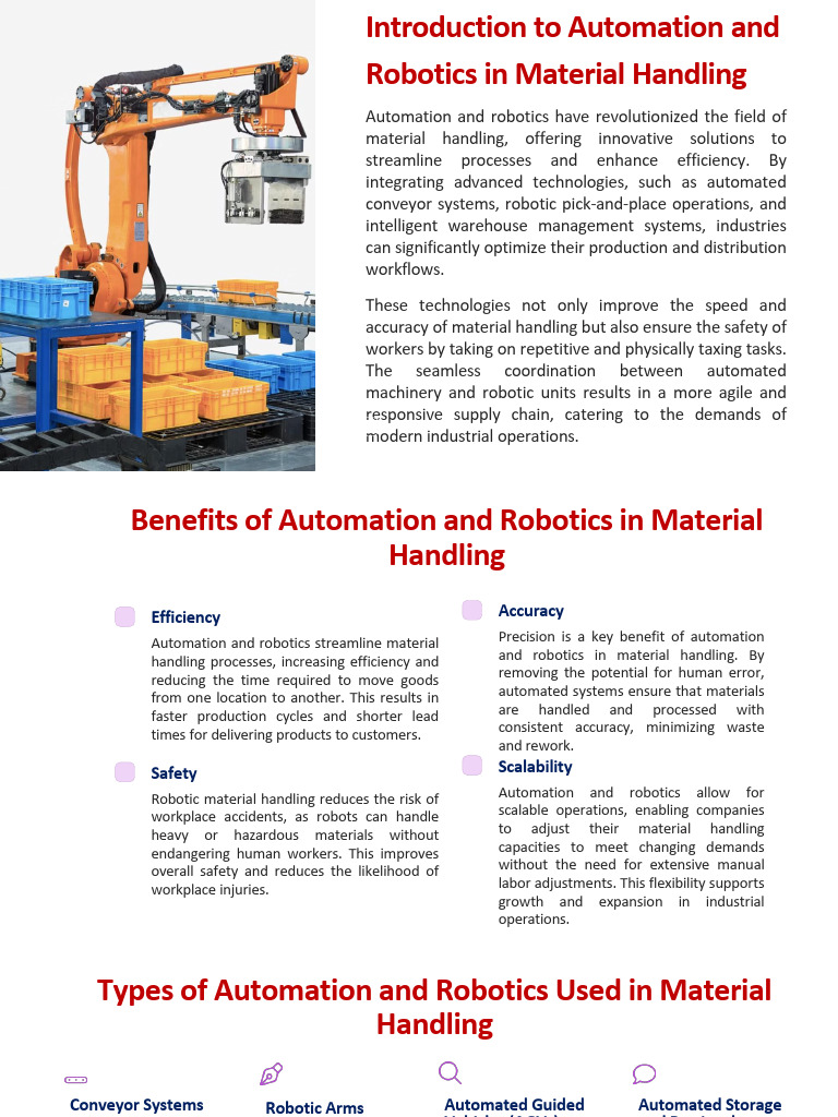 Automation & Robotics in Material Handling | PDF | Automation | Warehouse