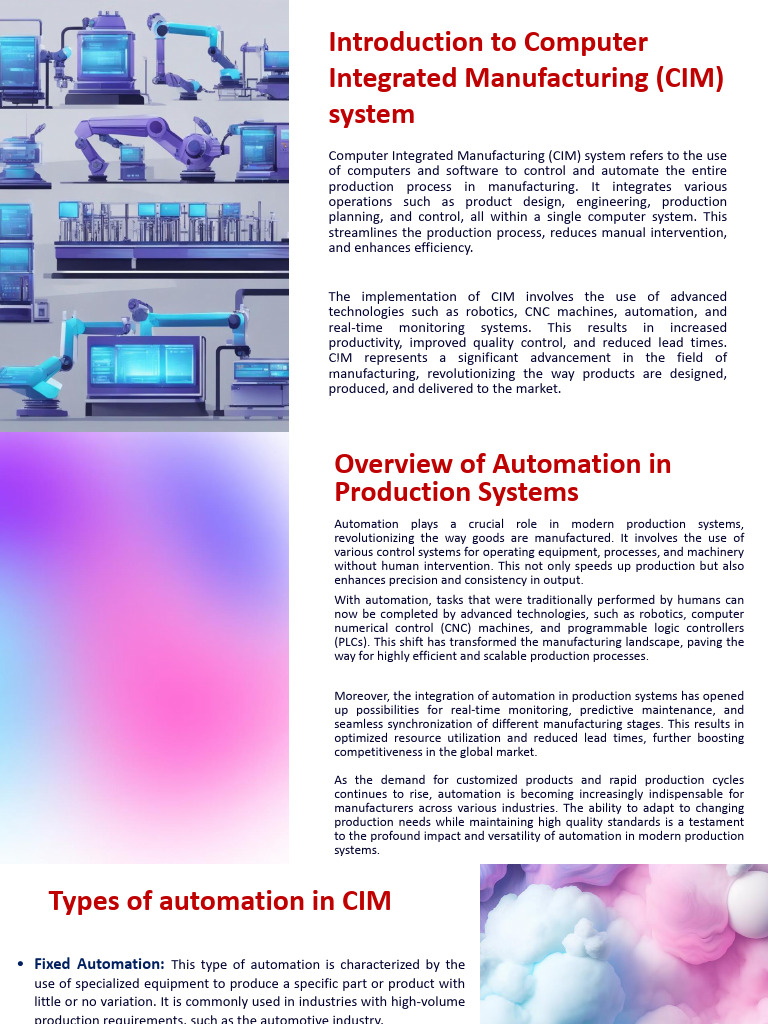 Four Types of Automation in CIM | PDF | Automation | Numerical Control