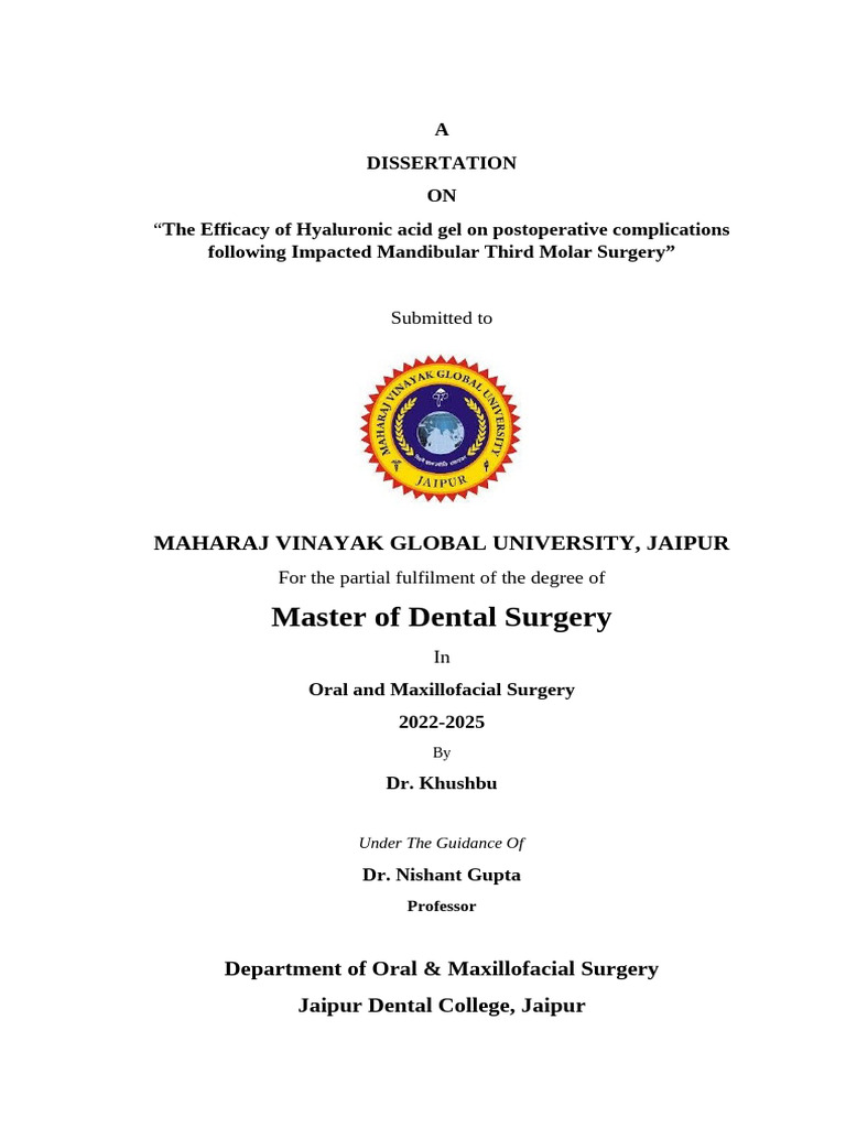 Efficacy of Hyaluronic Acid in Oral Surgery | PDF | Oral And ...