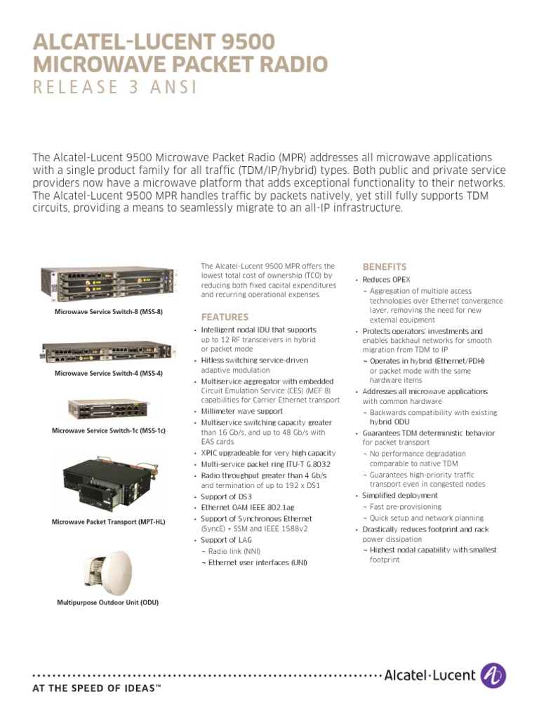 9500 MPR Ansi en Datasheet 3.3 | PDF | Bandwidth (Signal Processing ...