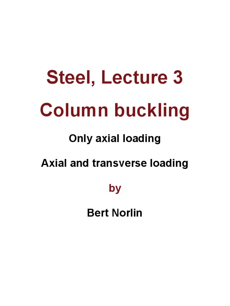 Lecture 3 Column Buckling | PDF | Buckling | Column