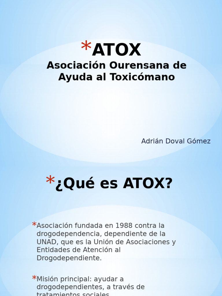 ATOX: Apoyo a Toxicómanos en Ourense | PDF | La dependencia de sustancias