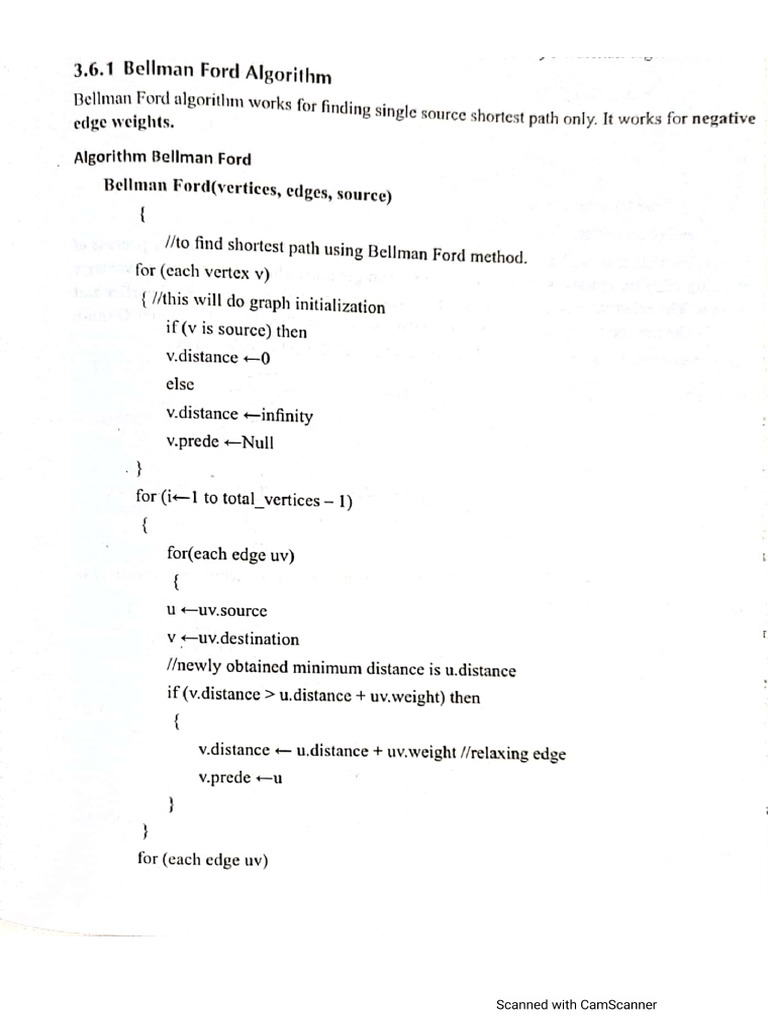 Examples Bellman Ford Algorithm | PDF