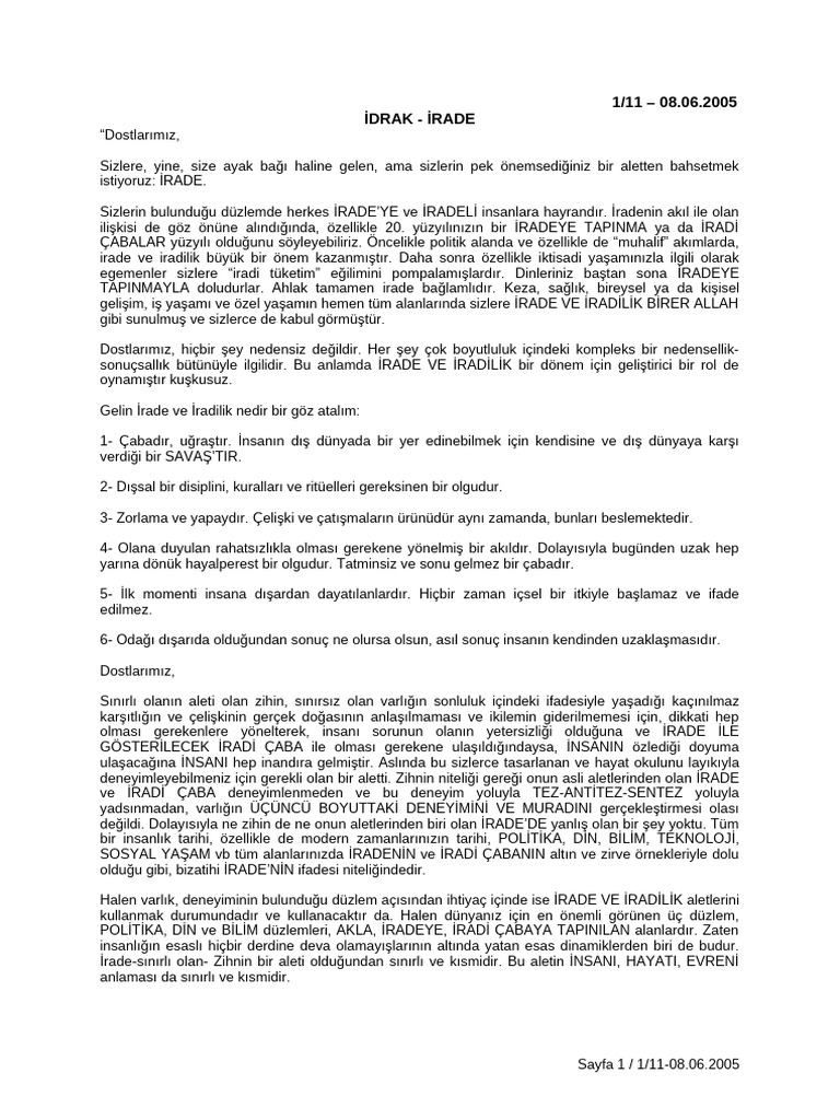 1.11 - İdrak-İrade | PDF