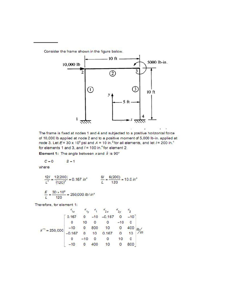 Structural Analysis FEM Lecture 7C FEM Frame and Grid Examples-Final | PDF