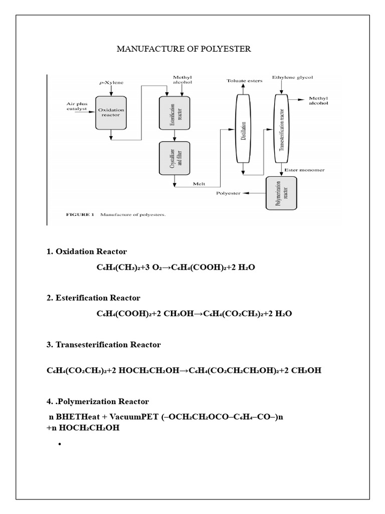 Manufacture of Polyester | PDF