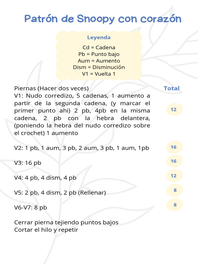 Patrón de Snoopy con Corazón | PDF | Cuerda | Scoutcraft