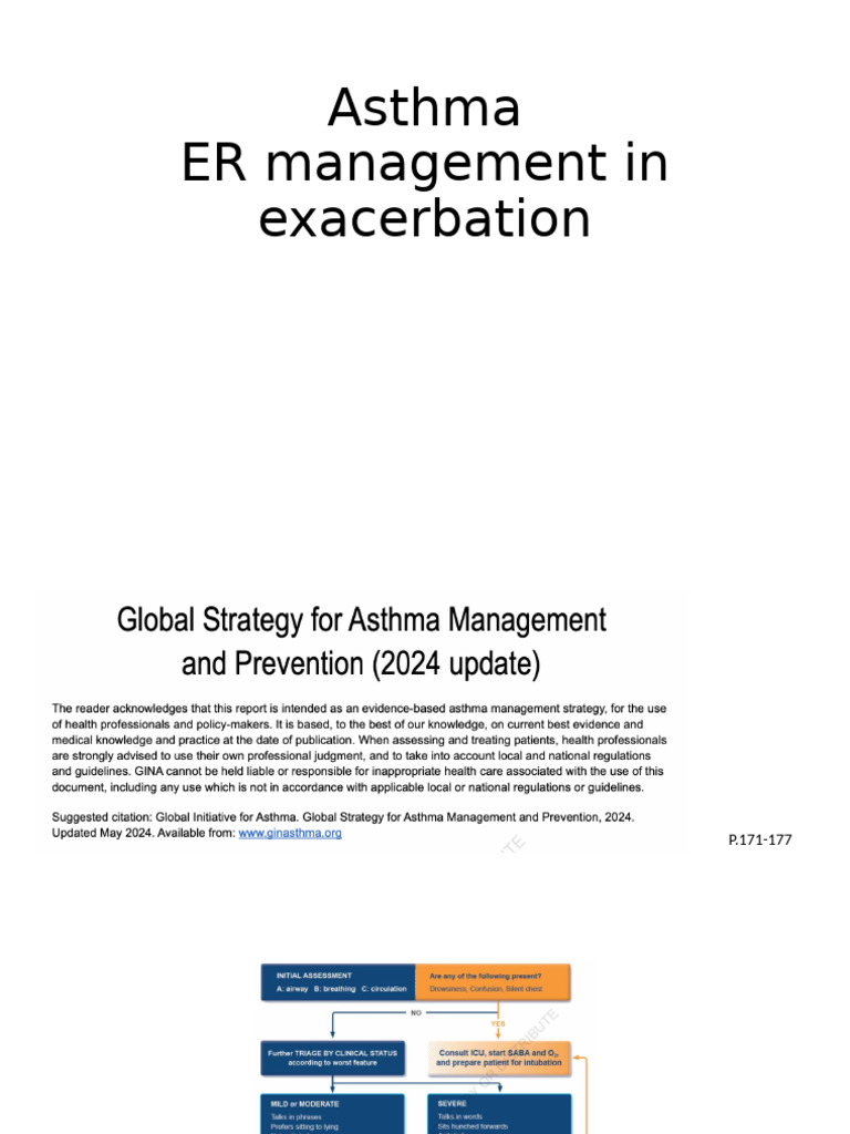 Asthma Exacerbation ER Management Guide | PDF