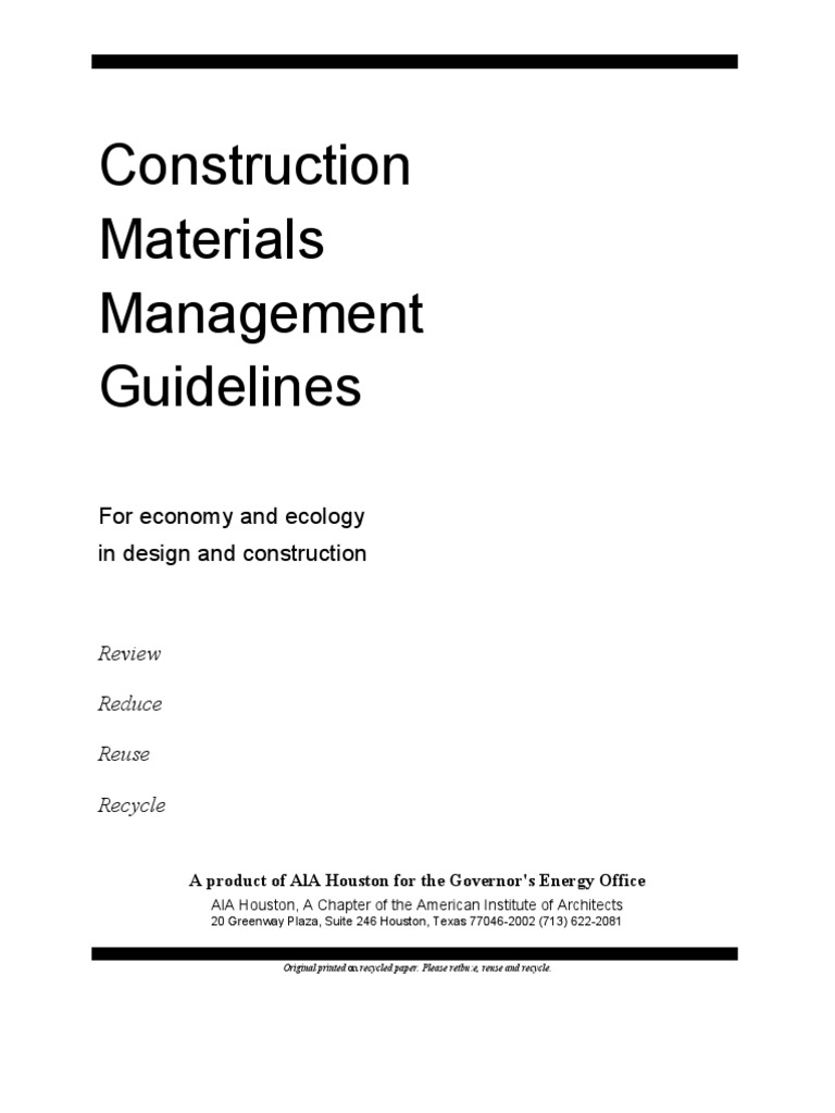 Construction Waste Management Guidelines | PDF | Recycling | Waste ...
