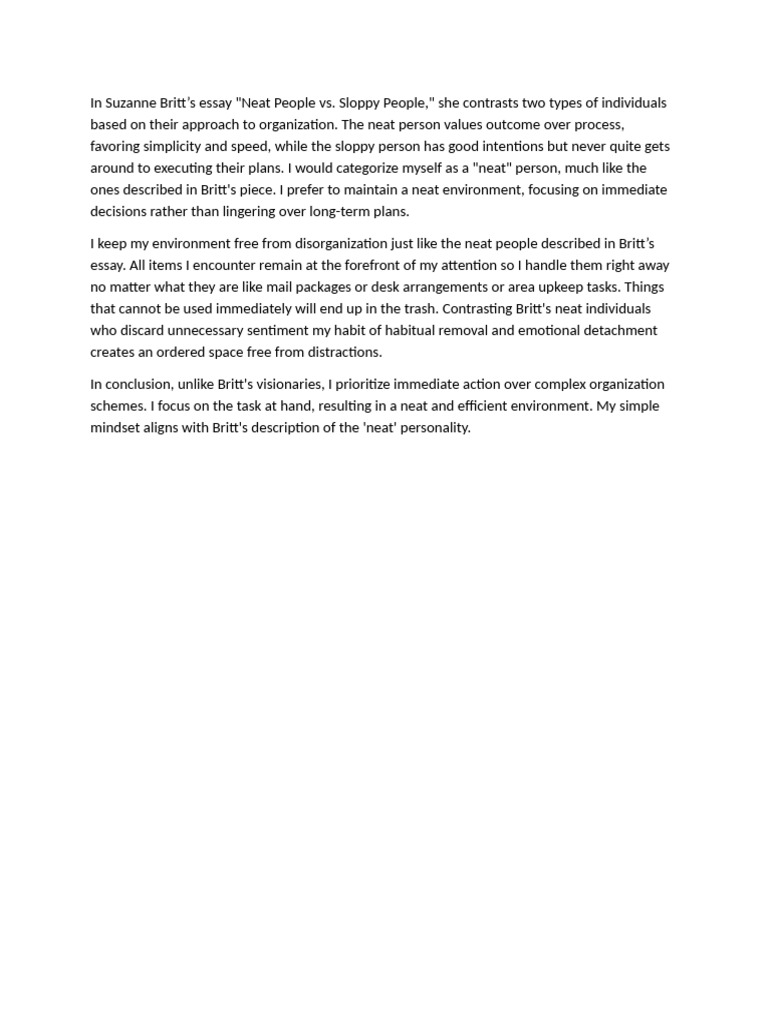 Neat People vs. Sloppy People | PDF