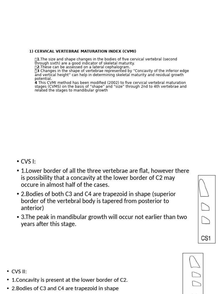 Cervical Vertebrae Maturation Index | PDF