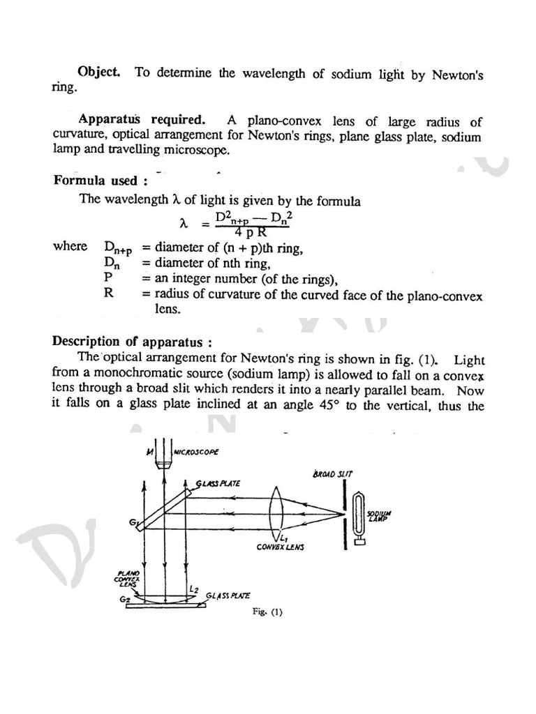 01 Newton Rings | PDF