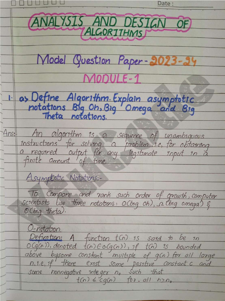 BCS401 Model Paper Set 1 Solution | PDF