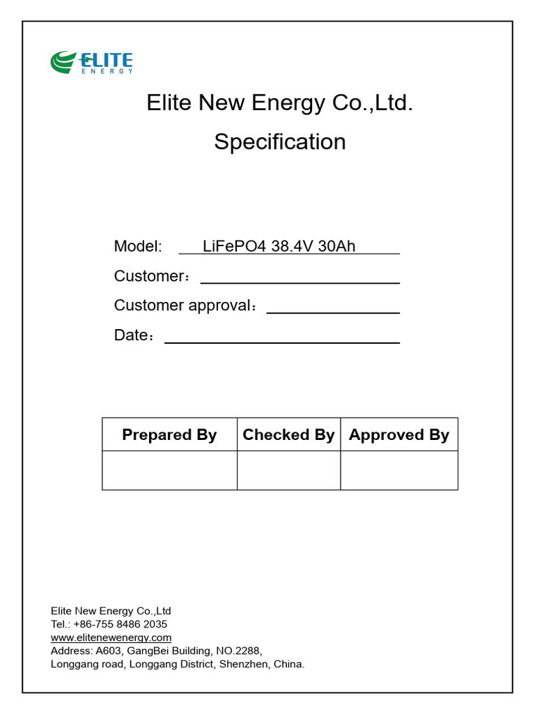 Elite 36V 30AH Specification | PDF | Electric Power | Electrical Components