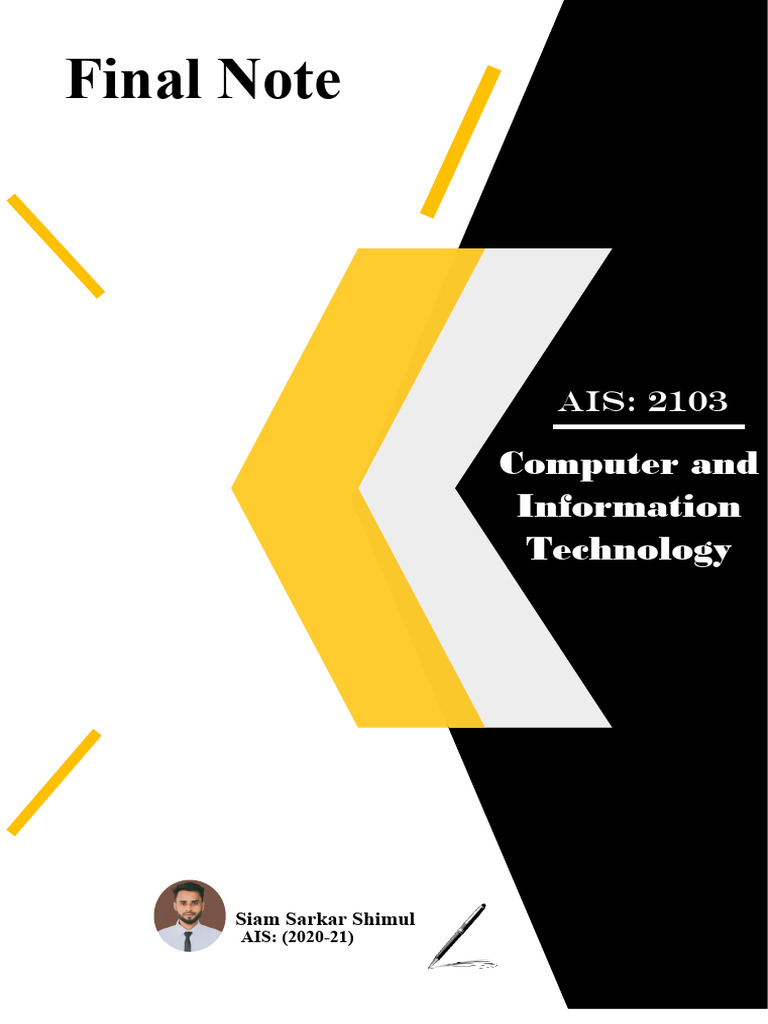 Computer and Information Technology Final Note | PDF | Computer Data Storage | Central ...