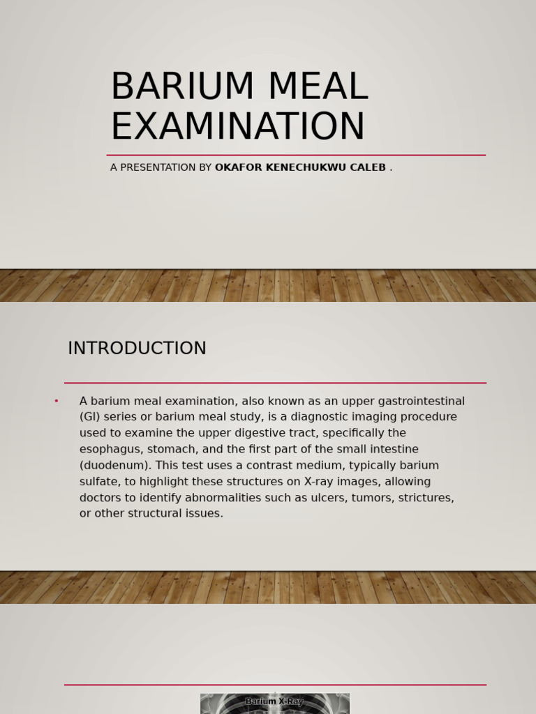 Barium Meal Examination Overview | PDF | Stomach | Gastrointestinal Tract