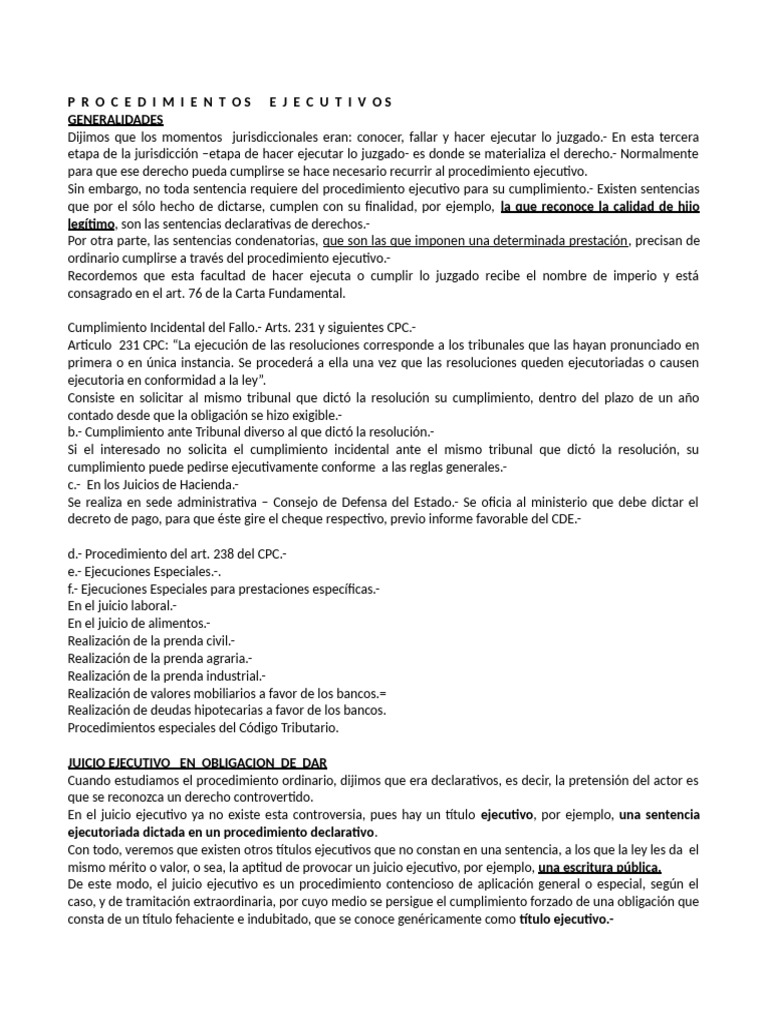 Procedimiento Ejecutivo | PDF | Pagos | Estatuto de limitaciones