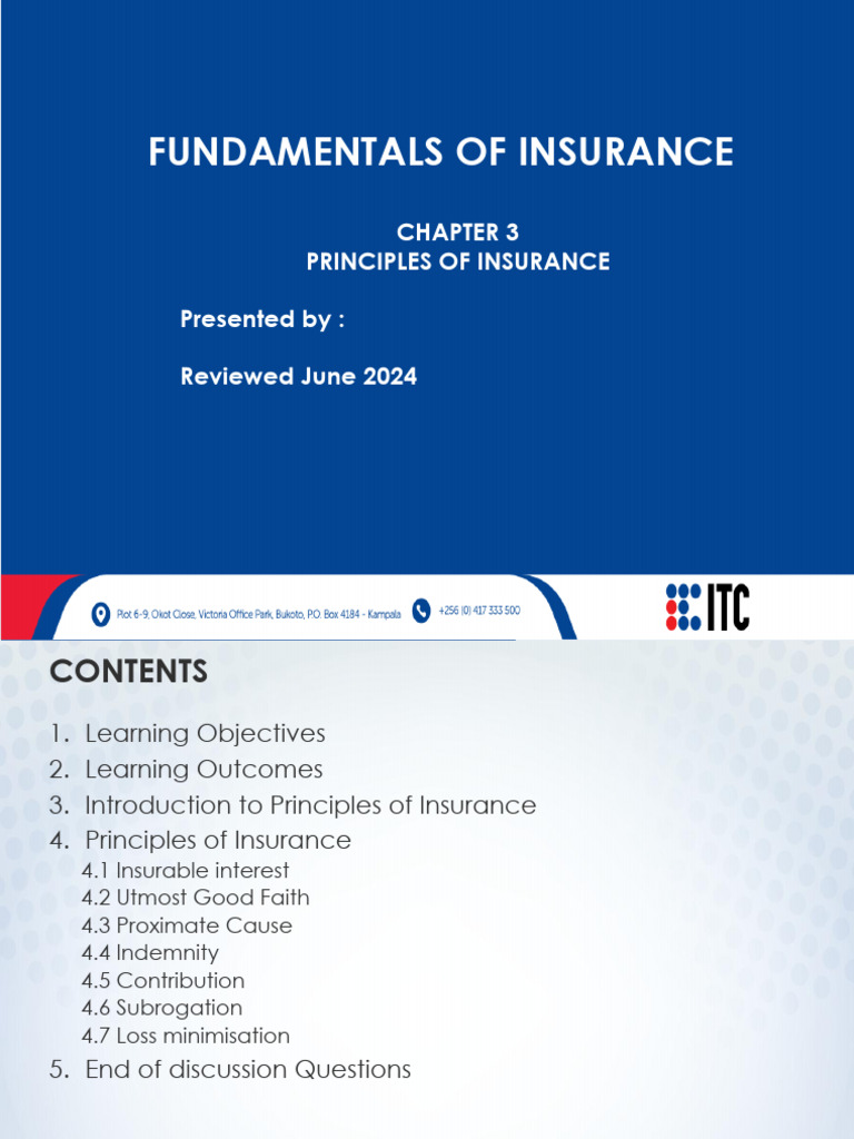 Principles of Insurance Explained | PDF | Insurance | Deductible