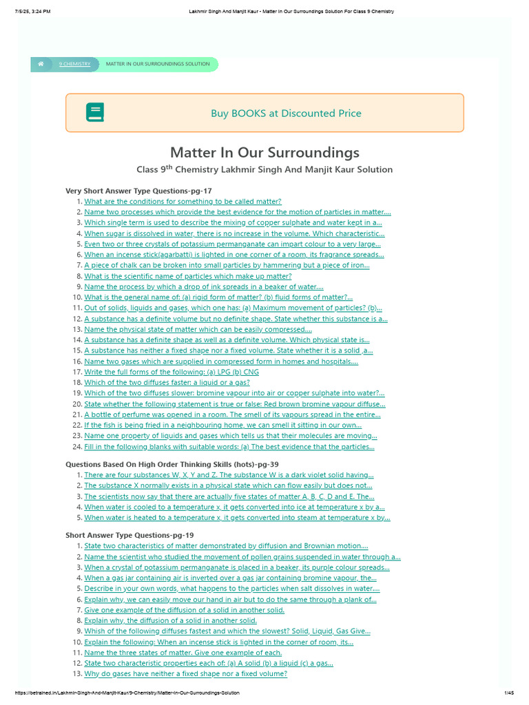 L. No. 1 Lakhmir Singh and Manjit Kaur | PDF | Gases | Liquids