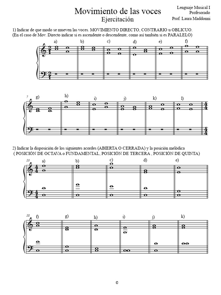 Movimiento de Las Voces. Ejercitación | PDF | Coro | Composiciones ...