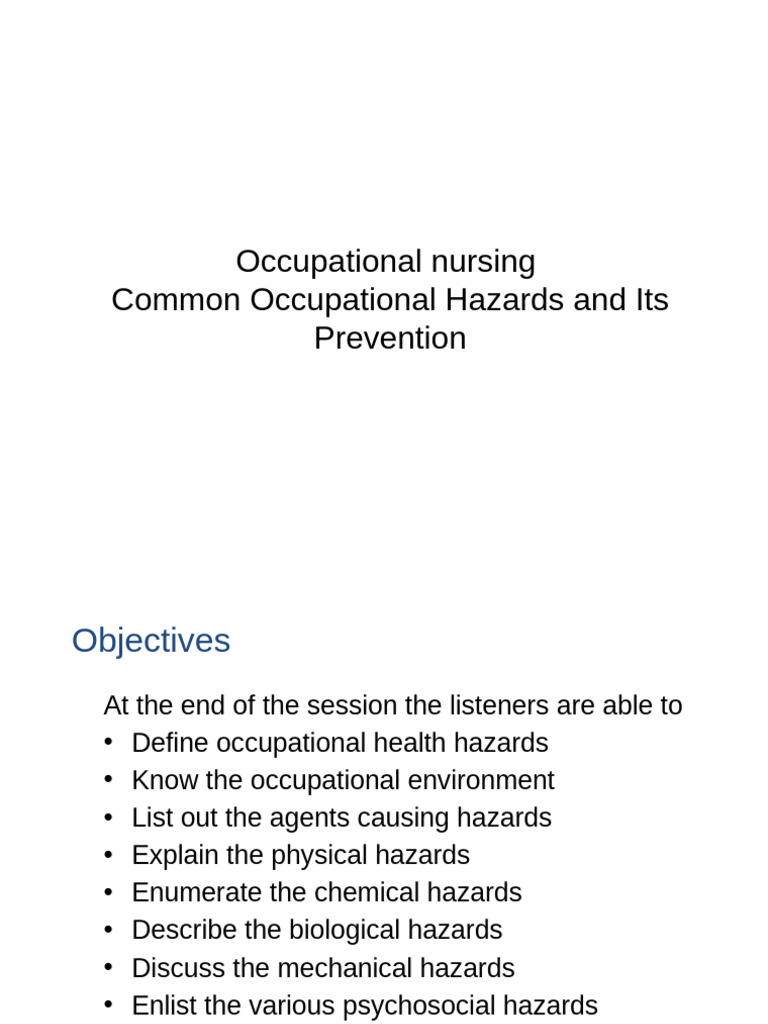 Common Occupational Hazards and Its Prevention | PDF | Hazards