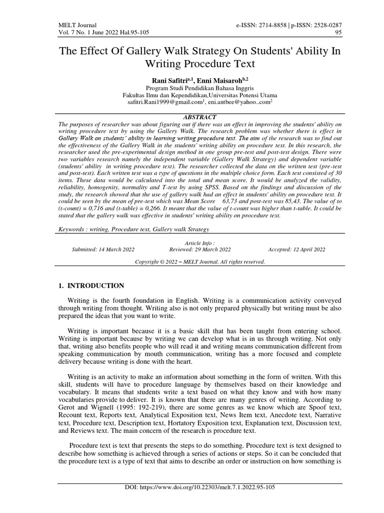 Gallery Walk Strategy in Writing Skills | PDF | Student's T Test | Learning