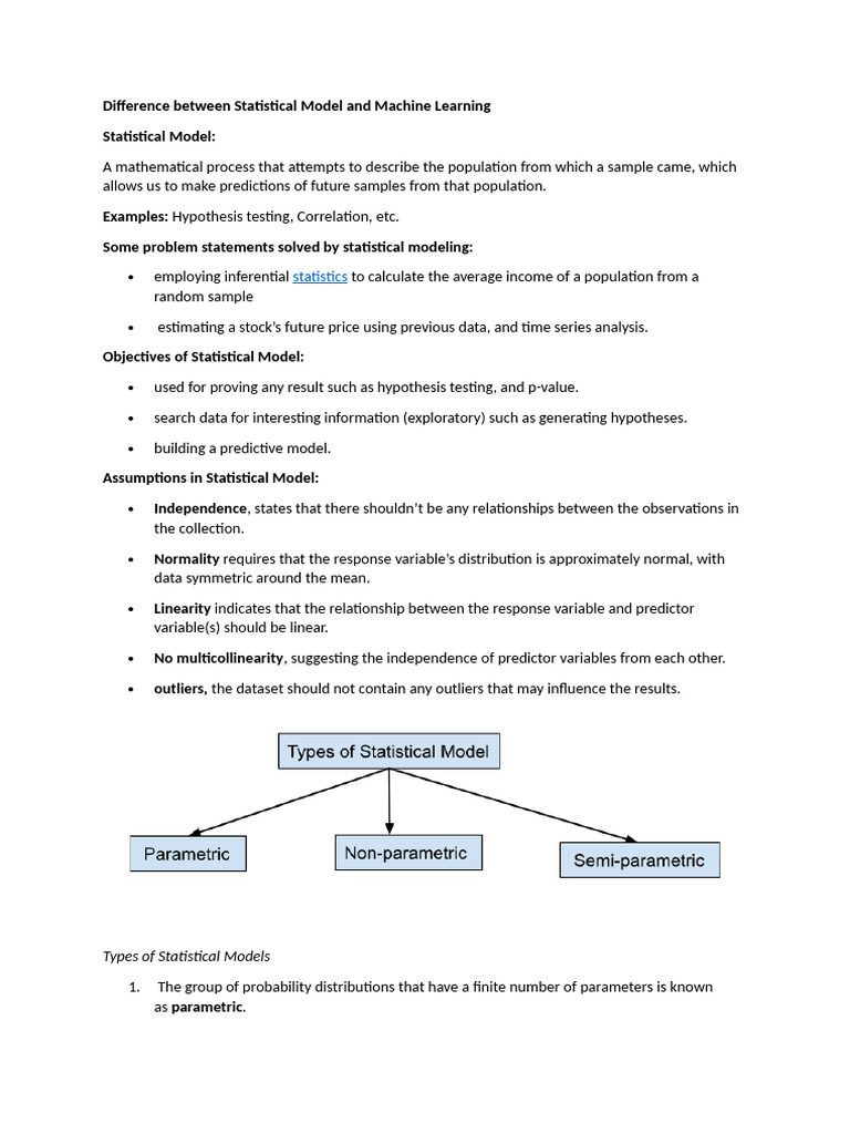 Difference Between Statistical Model and Machine Learning | PDF ...