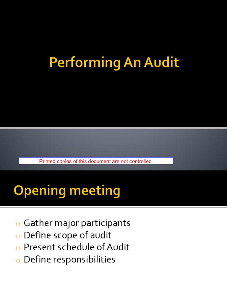 TR-003 (0) - Performing An Audit | PDF | Audit | Calibration