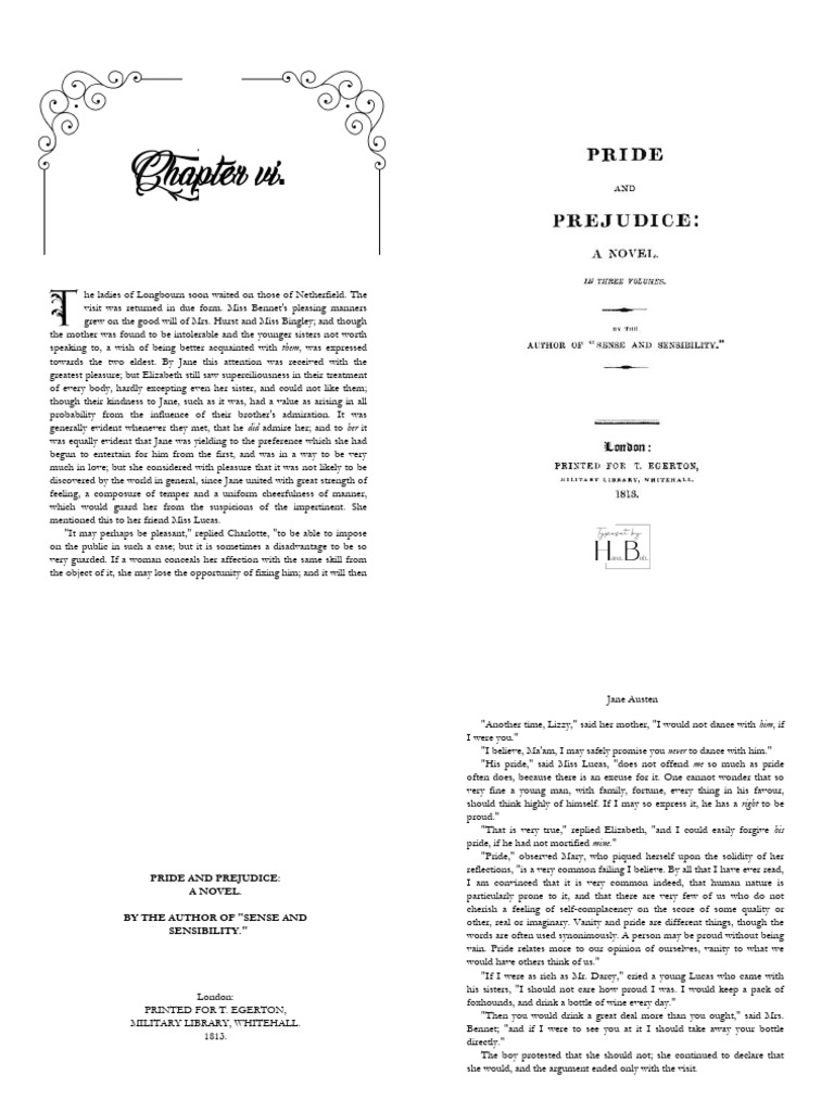 Pride and Prejudice Booklet | PDF | Pride And Prejudice | Mr. Darcy