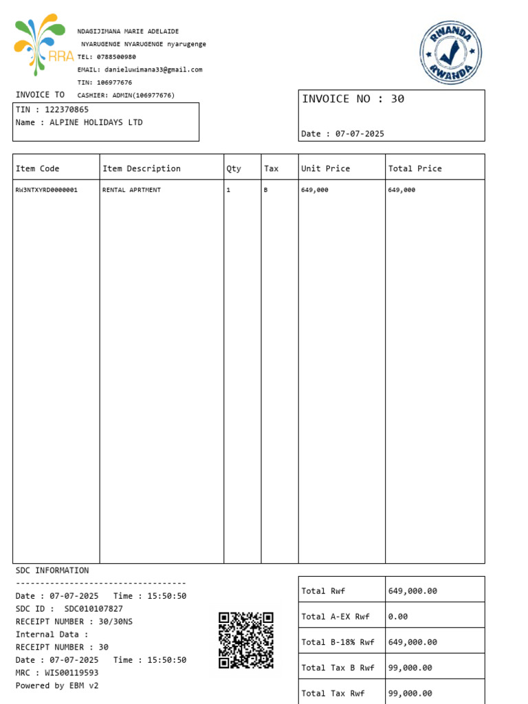 Alpine July Invoice 250707 161051 | PDF